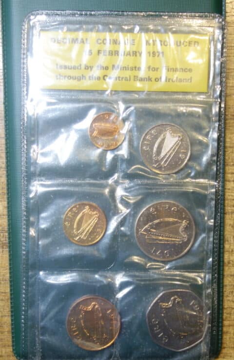 IRELAND : OFFICIAL DECIMAL SPECIMEN COIN SET 1971. UNC - ML Cool Coins