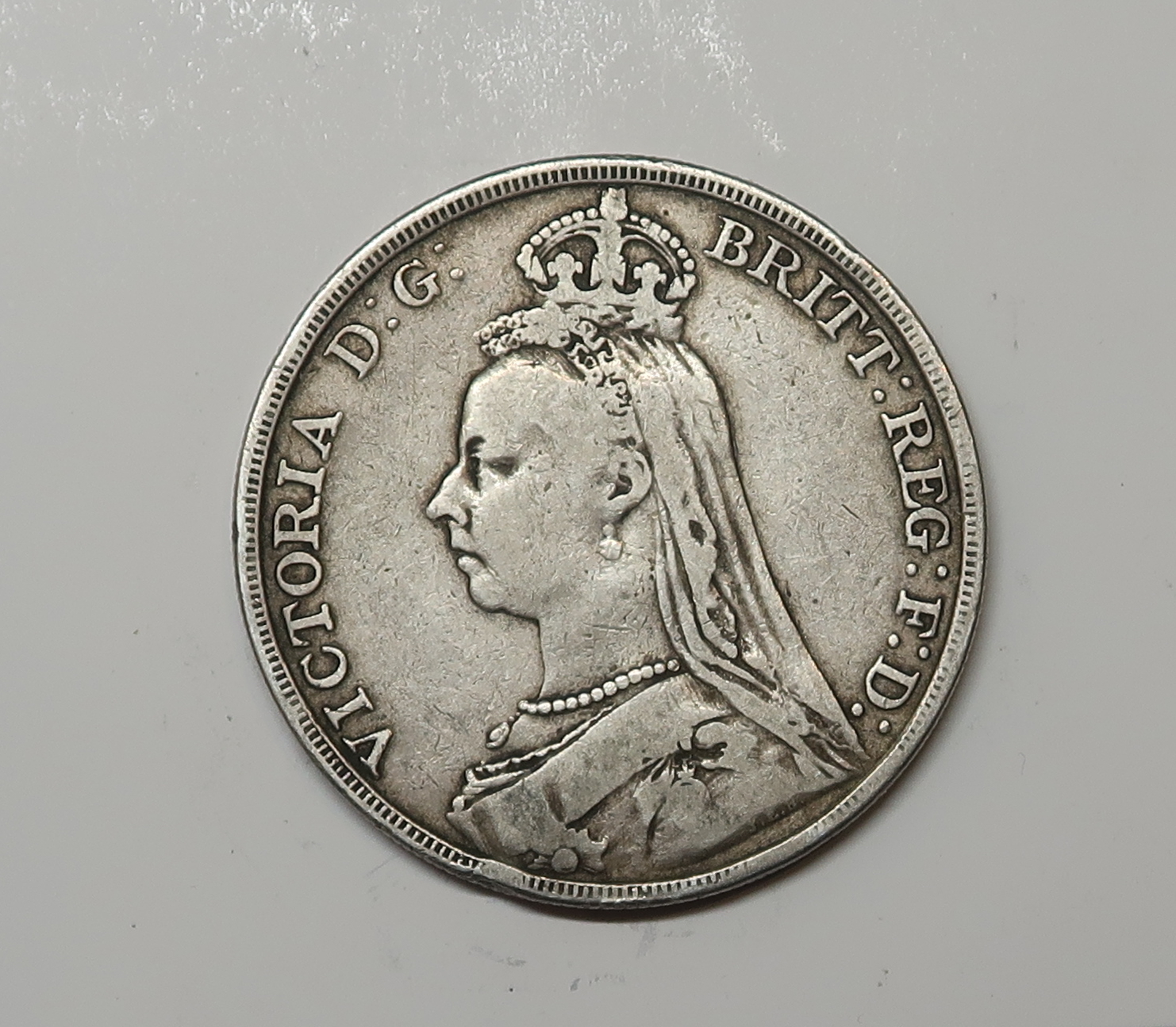 GREAT BRITAIN SILVER CROWN 1889. QUEEN VICTORIA . - ML Cool Coins